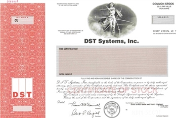 DST Systems Specimen Stock Certificate